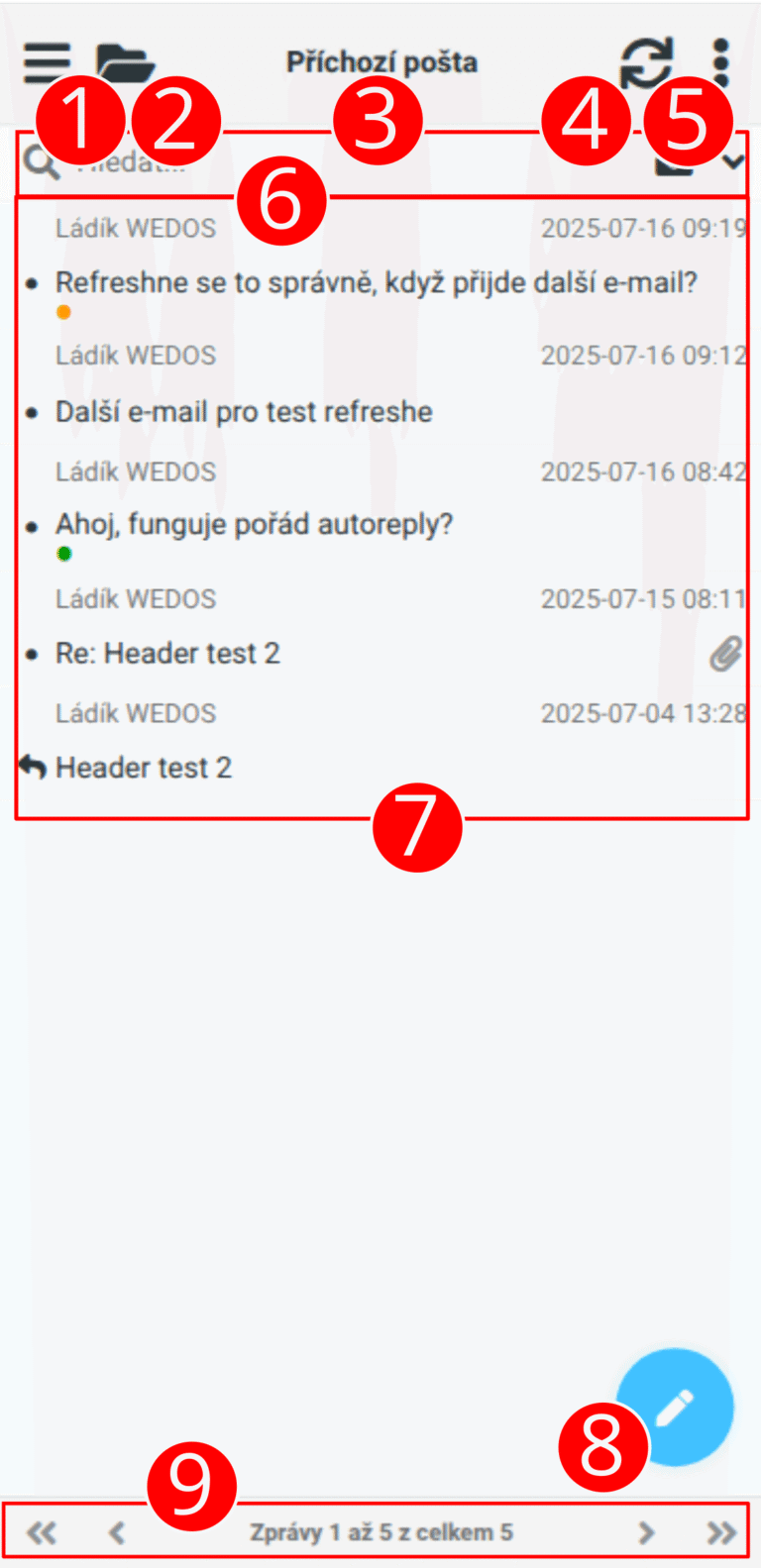WebMail - Mobilní zobrazení - VEDOS Znalostní báze